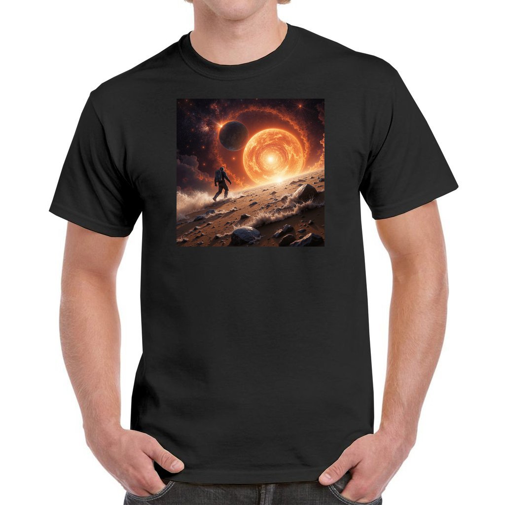 Cosmic Traveler Surfing Solar Flares Between Mars - Unisex Heavy Cotto ...