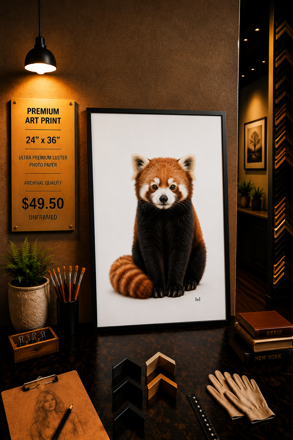 Red Panda - Premium Art Print - 24"w x 36"h – in1SpotWorld