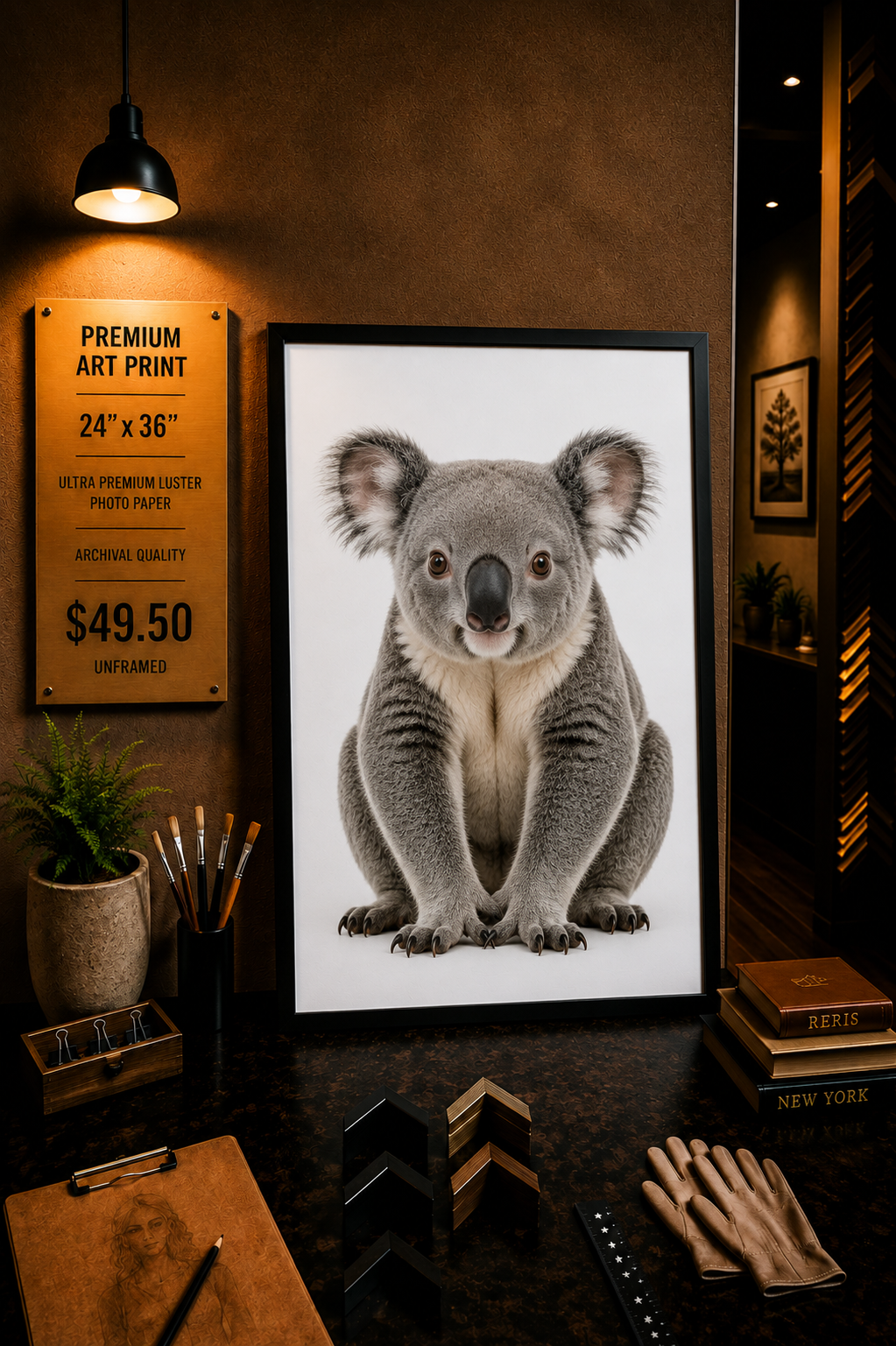 Koala Bear - Premium Art Print - 24"w x 36"h – in1SpotWorld
